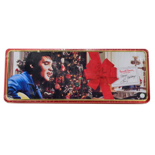 Elvis Presley HAPPY HOLIDAYS! 1998 Russell Stover Candies Tin with ...
