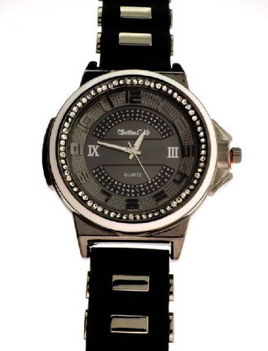 Montres Carlo (black W/white Trim) Men's Watch