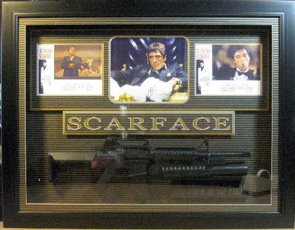 Scarface Al Pacino - Replica Gun - Authentic Signature