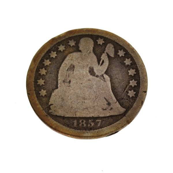 1857 U.s One Dime Liberty Seated Type Coin Investment