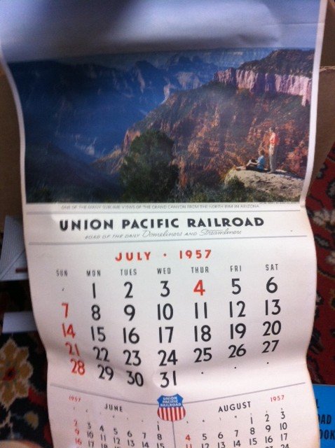 Union Pacific Railroad 1957 Calendar w/1958