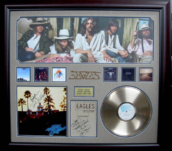Authentic Eagles Collage With Gold Album And Signatures