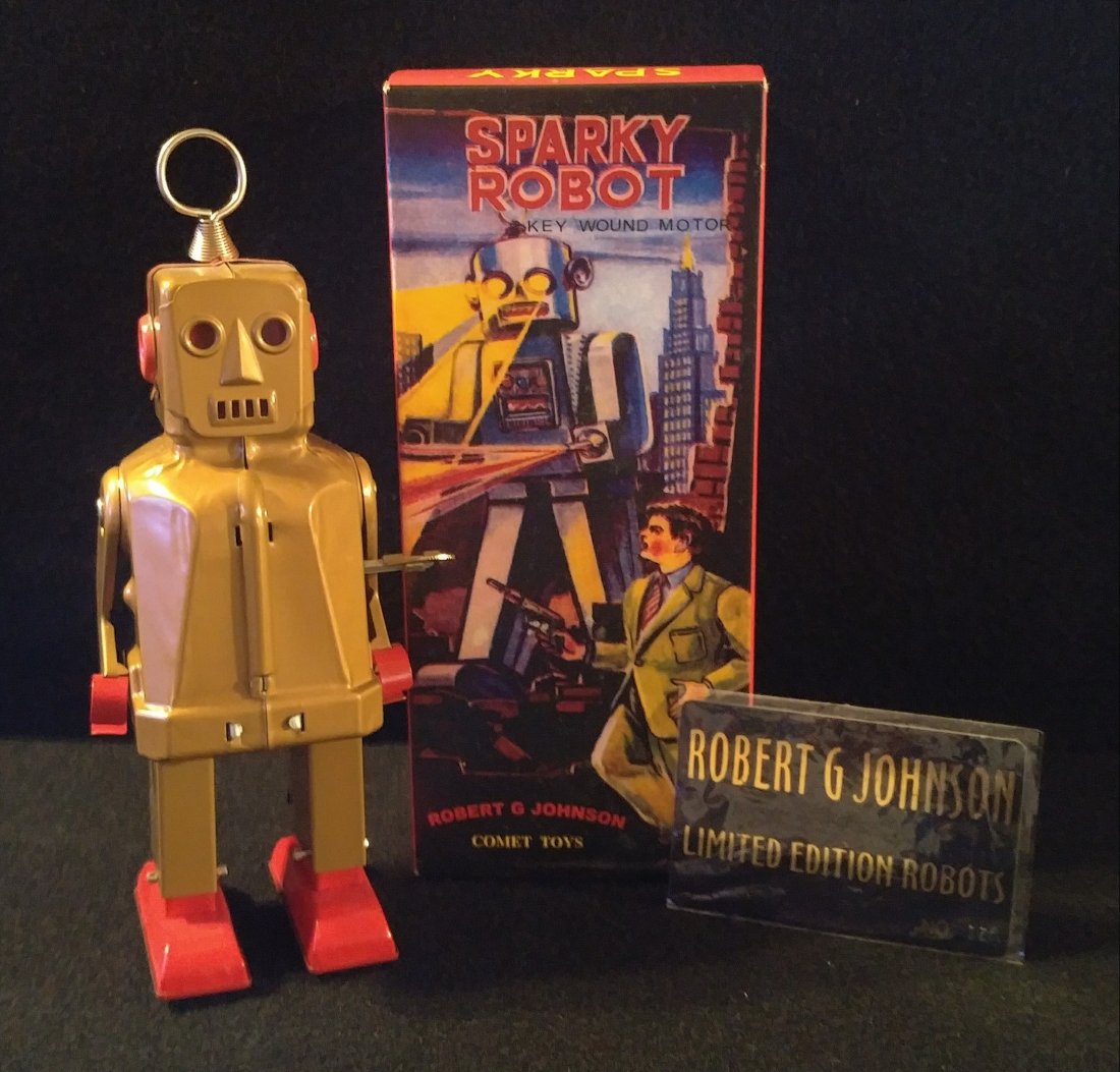 Limited Numbered Tin Gold Sparky Robot Wind Up