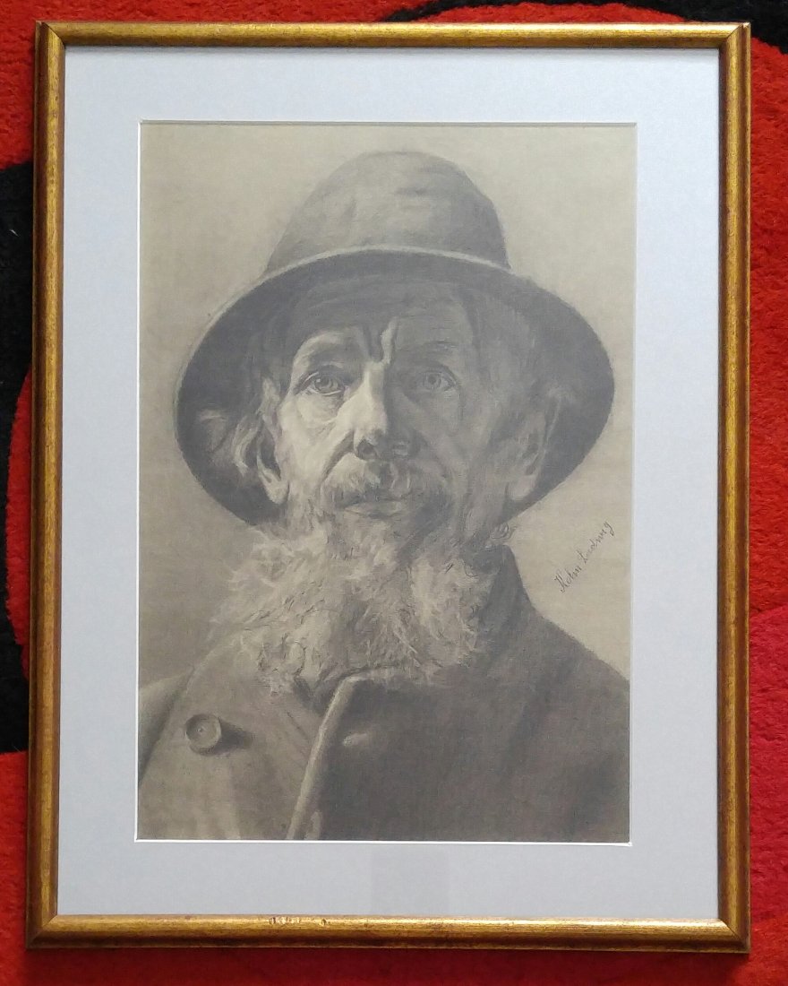 Kohn Ludwig 1940s Graphite Illustration Fisherman