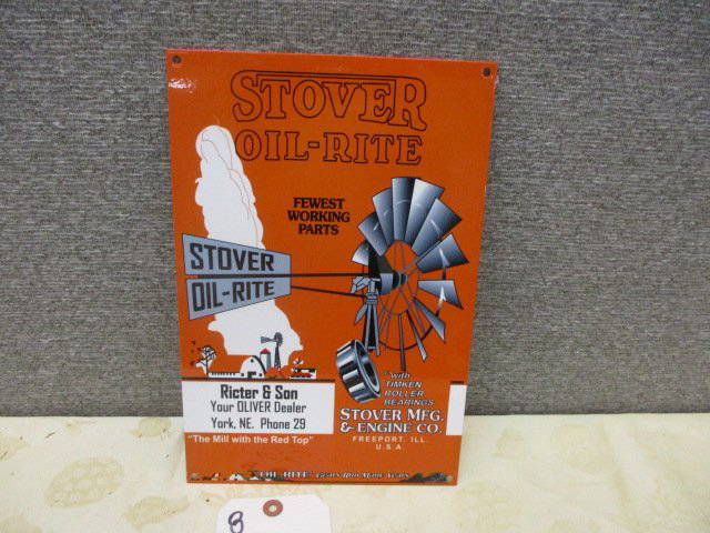 Powdercoat Stover Oil Right Sign