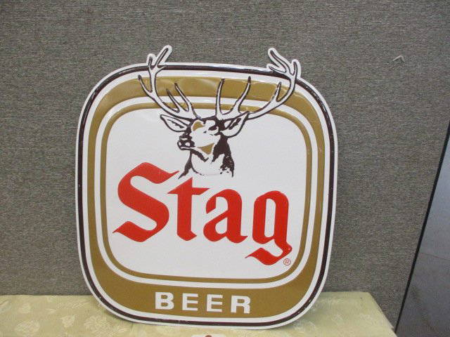 Stamped Aluminum Stag Beer Sign