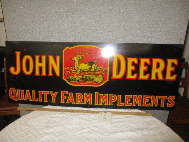 Tin John Deere Implement Sign Auction