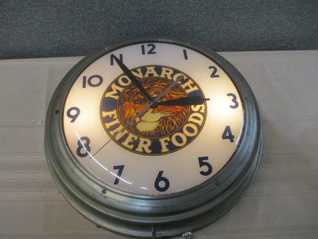 Telechron Glass Face Monarch Finer Foods Clock