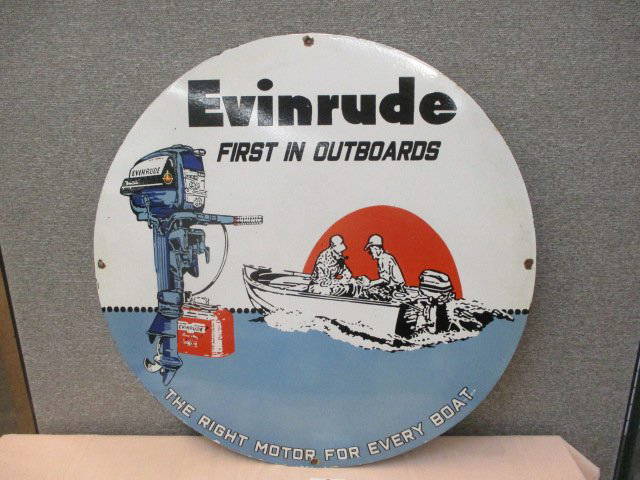 Porcelain Evinrude Outboards Sign