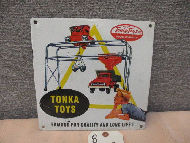 Porcelain Tonka Toys Sign Auction