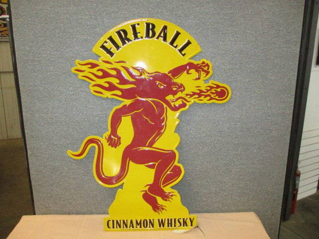 Aluminum Fireball Whiskey Sign
