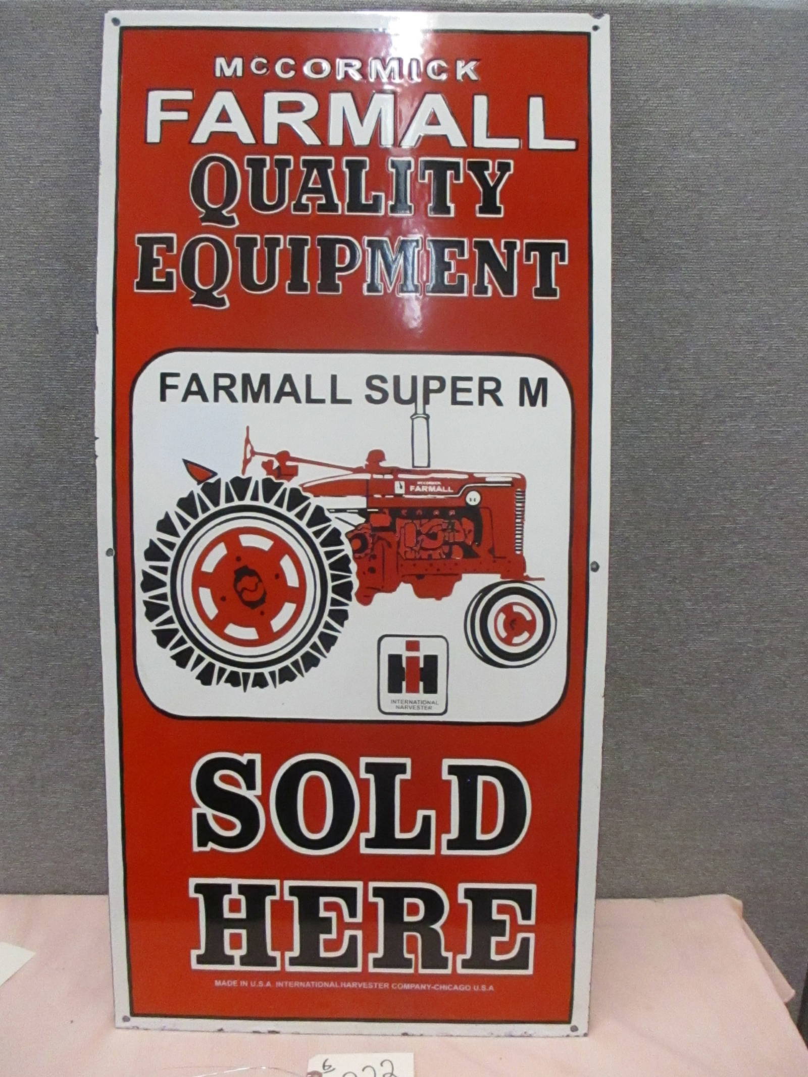 Porcelain Farmall Equipment Sign Auction