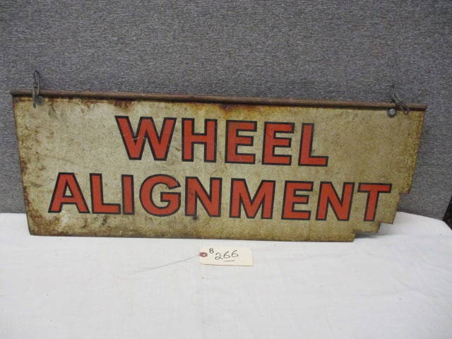 Tin 2 Sided Wheel Alignment Sign Auction