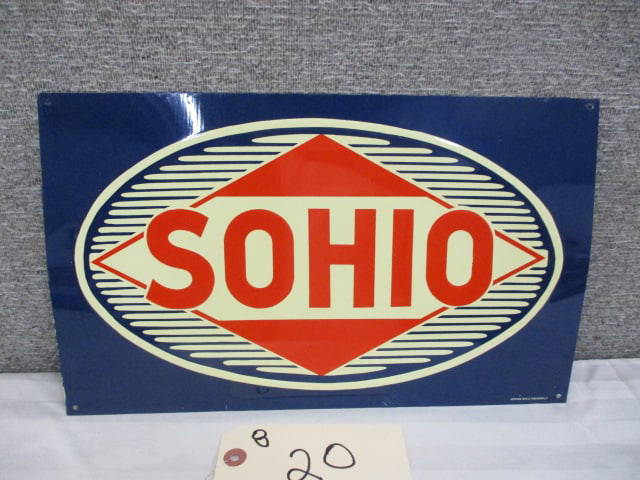 Stamped Tin Sohio Sign Auction