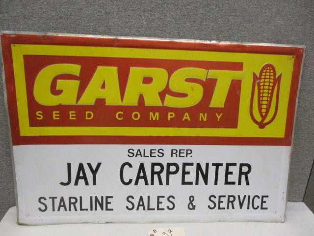 Aluminum Garst Seed Company Sign Auction