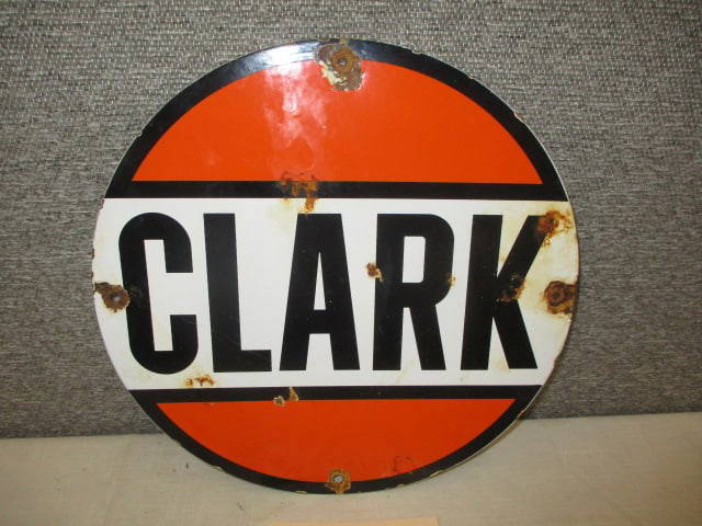 Porcelain Clark Gasoline Sign Auction
