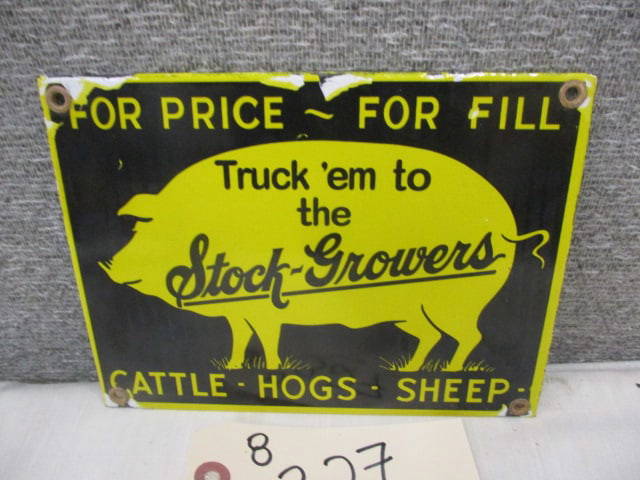 Porcelain Stock Growers Sign