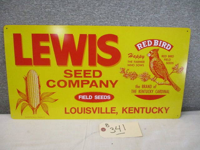 Tin Lewis Seed Company Sign Auction