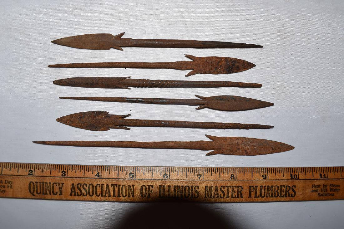 Well Made Historic African Iron Arrowheads / Spear Tips
