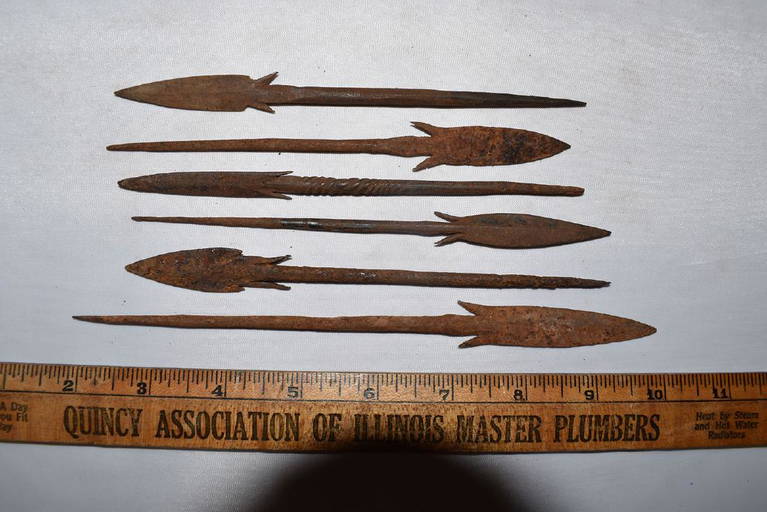 Well Made Historic African Iron Arrowheads / Spear Tips
