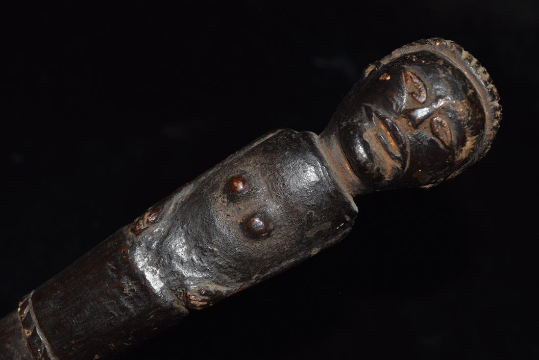 48" Long Carved African Walking Stick, Great Age