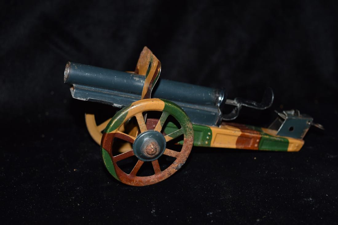 Metal Artillery Canon Spring Loaded Toy Germany Early