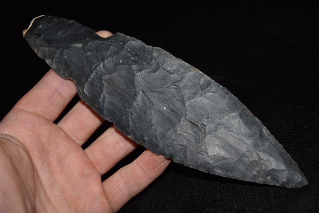 8" Superior Pre Columbian Notched Knife, Mayan Dagger.