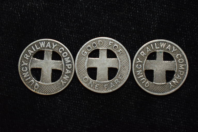 Vintage Lot Of 3 Quincy Railroad Tokens, Early 1900's