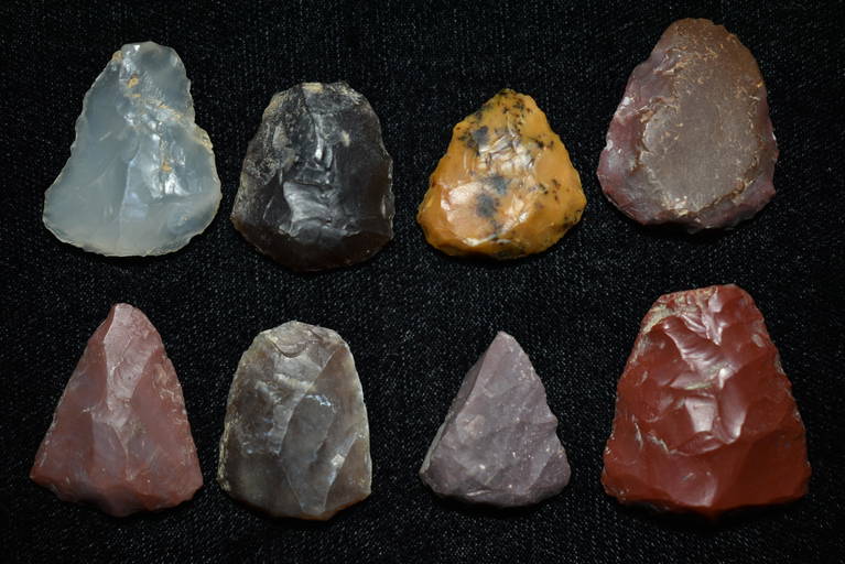 Lot Of 8 Thumb Scrapers, Found In Musselshell, Montana.