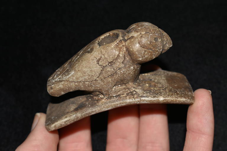 3 1/8" Hopewell Raven Platform Pipe, Reproduction,