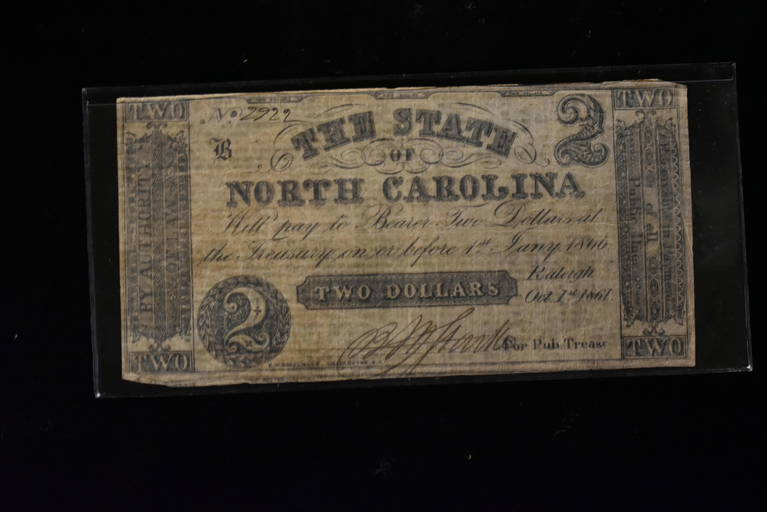 State Of North Carolina Two Dollar Bill