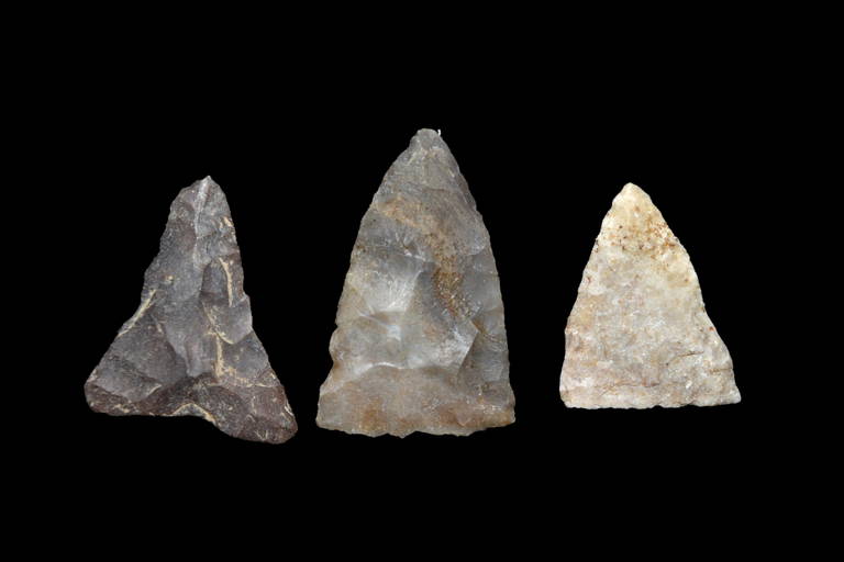Lot Of 3 Triangles, Authentic Native American Arrowhead