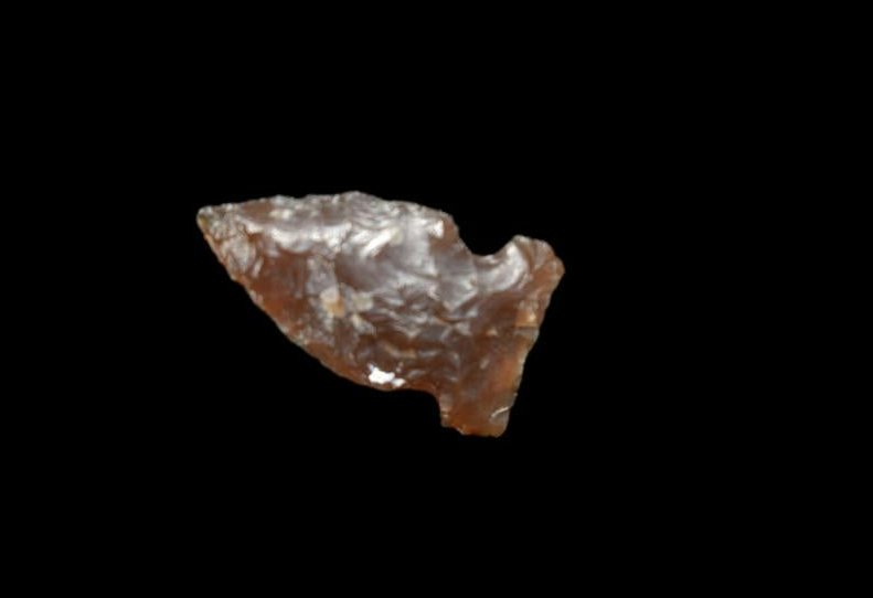 7/8" Bird Point Made Of Knife River Flint Found By Fred