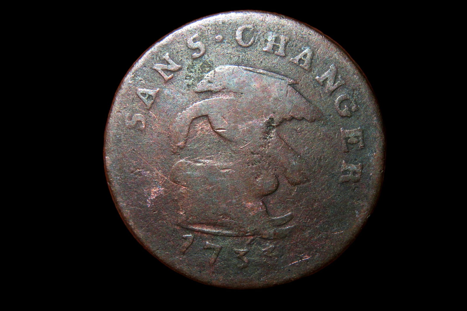 RARE 1735 COLONIAL ERA COIN, VERY OLD 287 YEAR OLD COIN!!! GREAT PIECE ...