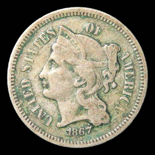 UNITED STATES 3 CENT 1867 SILVER COIN (#0475) on Jul 24, 2022 ...