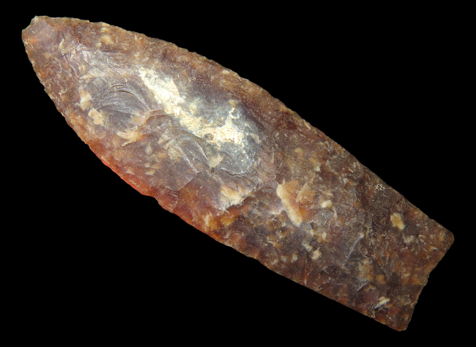 3" Knife River Flint Agate Basin. Motley Coa. Found In Iowa. Very Nice Piece Of Material.