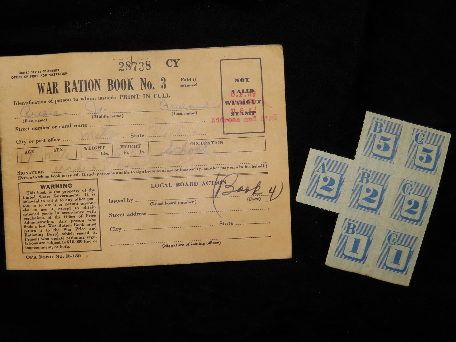 Ww2 Era Rations Book & Stamps, Original Period Items, Great Piece Of ...
