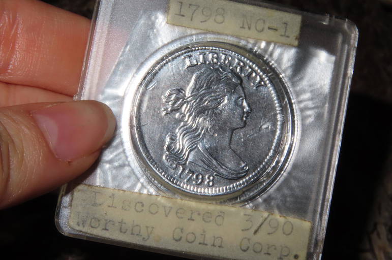 1798 Liberty Silver One Cent Coin, Discovered 3/90 Worthy Coin Corp ...