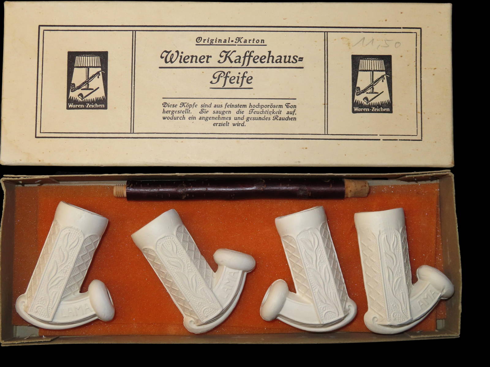 Collection Of German Clay Pipes-new In Box-pre Wwii Auction
