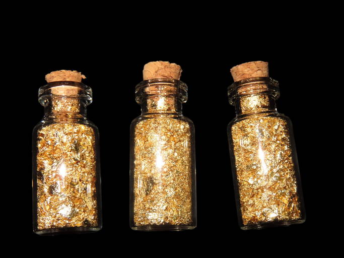 3 Vials Of Gold Flakes