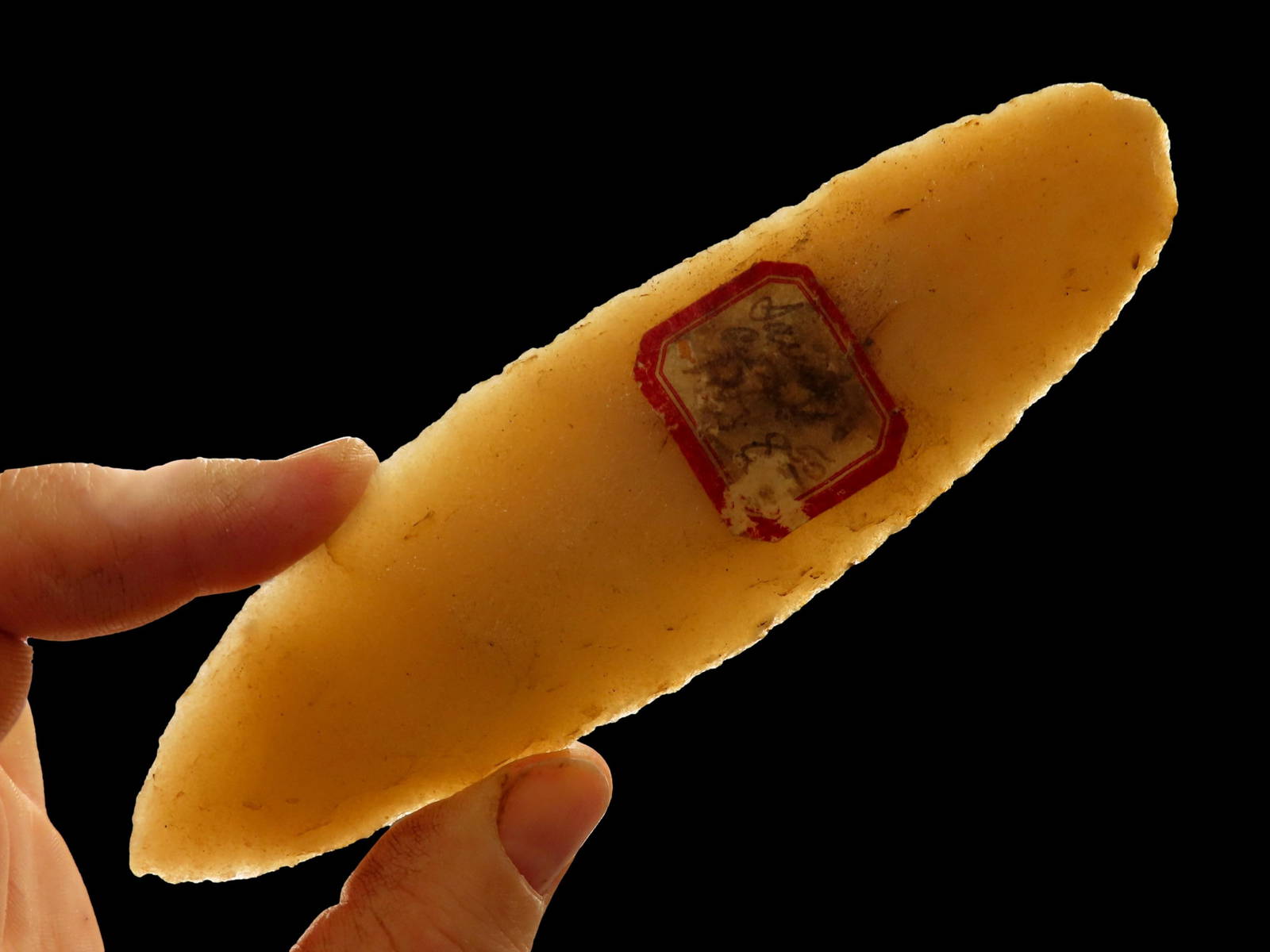 6 1/16" Archaic Knife Made Of Beautiful Hixton Quartz, 2x Coa-dickey ...