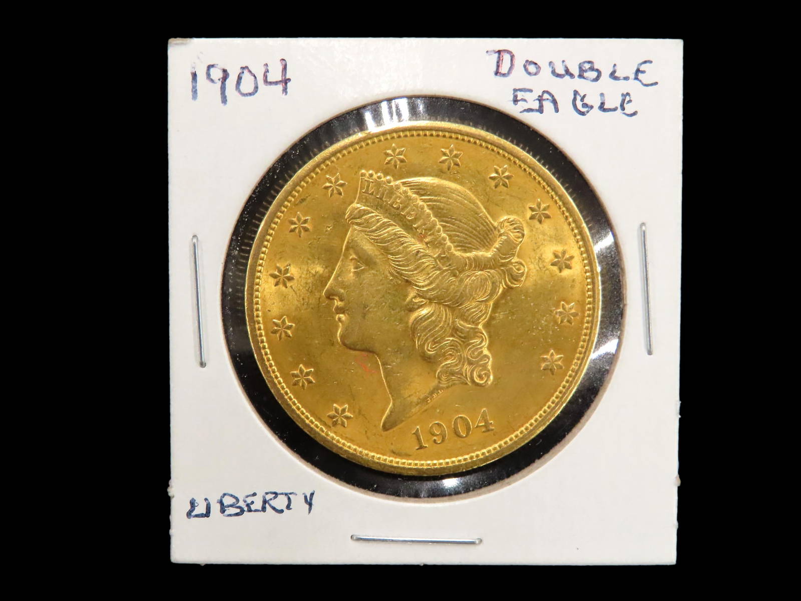 1904 Gold Double Eagle, Full Liberty, Twenty Dollar Gold Coin, American ...