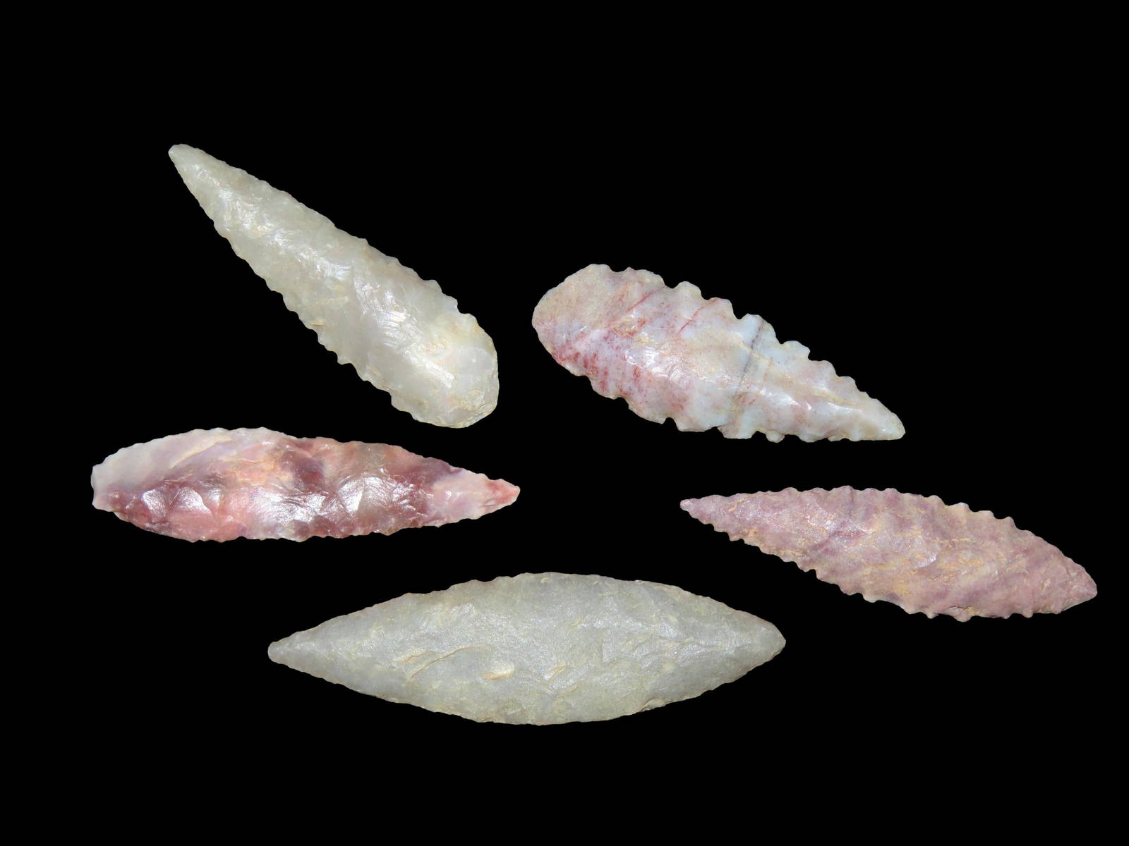 Amazing Group Of 5 Nicer Serrated African Neolithic Arrowheads / Bird ...