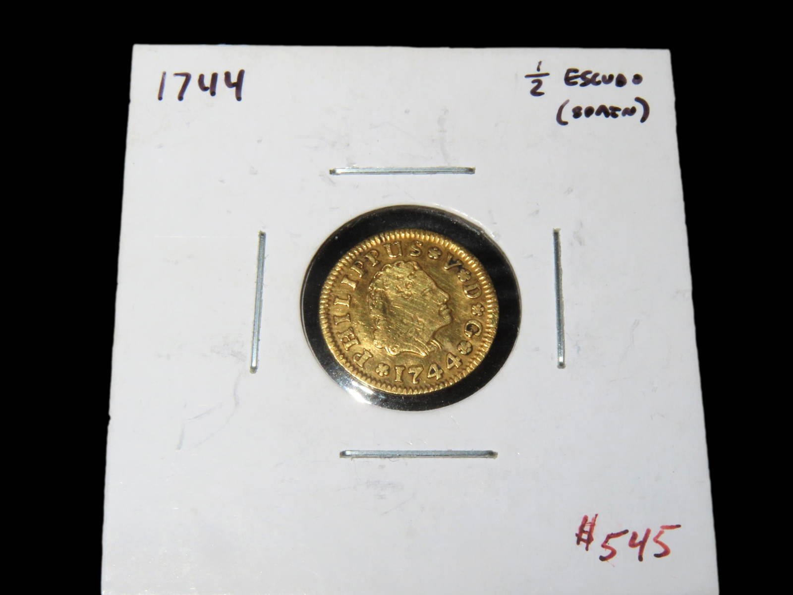 Rare 1744 Colonial Era Gold Coin, 250 Years Old, 1/2 Escudo From Spain ...