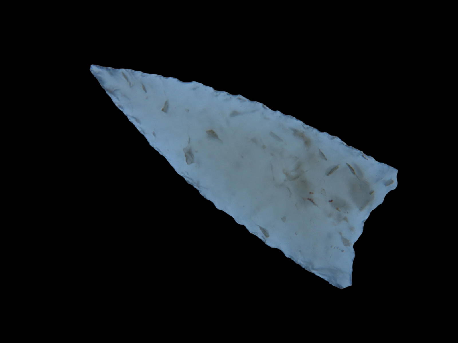 1 5/8" Plains Triangular Point, Chalcedony, Steamboat Springs Colorado Auction