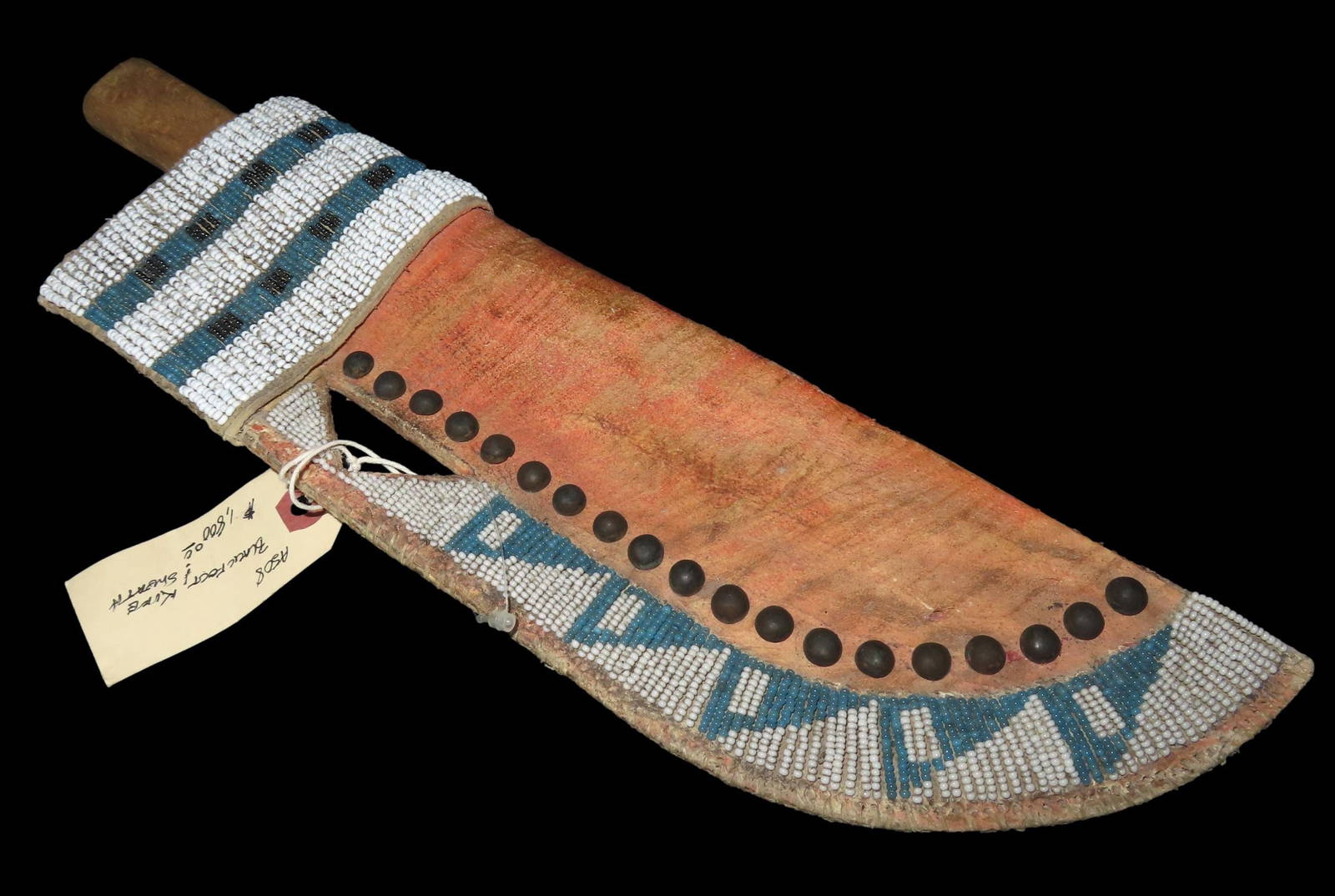 Amazing Blackfoot Plains Indian Knife & Beaded / Tacked Sheath ...
