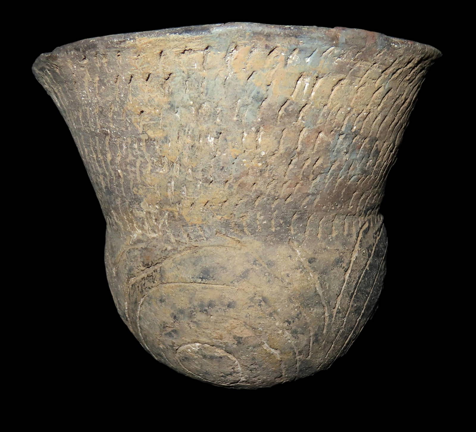 5 1/4" X 6 1/8" **restored** Caddo Pot, All Pcs There, Puncated And ...