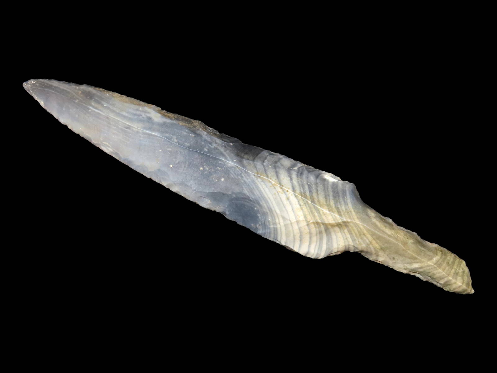 Outstanding 8 7/8" Mayan Flint Dagger, Belize, Motley Coa, Colorful ...