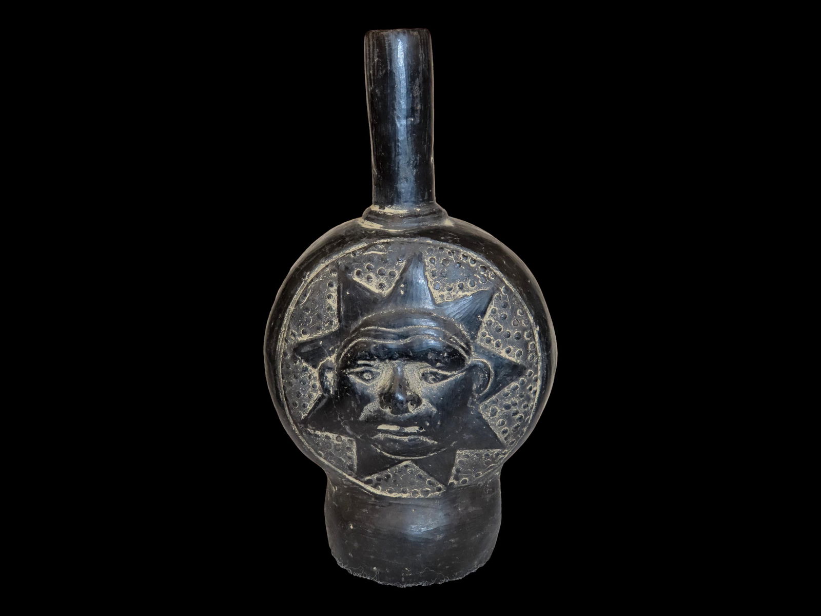 Amazing 9 1/4" Tall Peruvian Human Effigy Pottery Water Bottle, Very ...