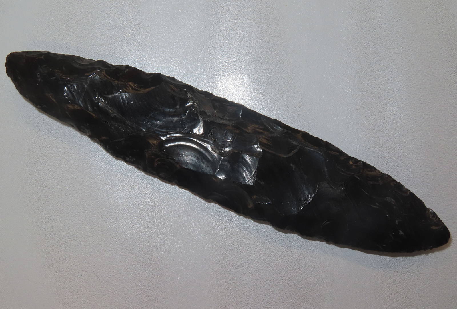 7 1/2" Obsidian Mayan Blade, Motley Coa, Found In Mexico Auction